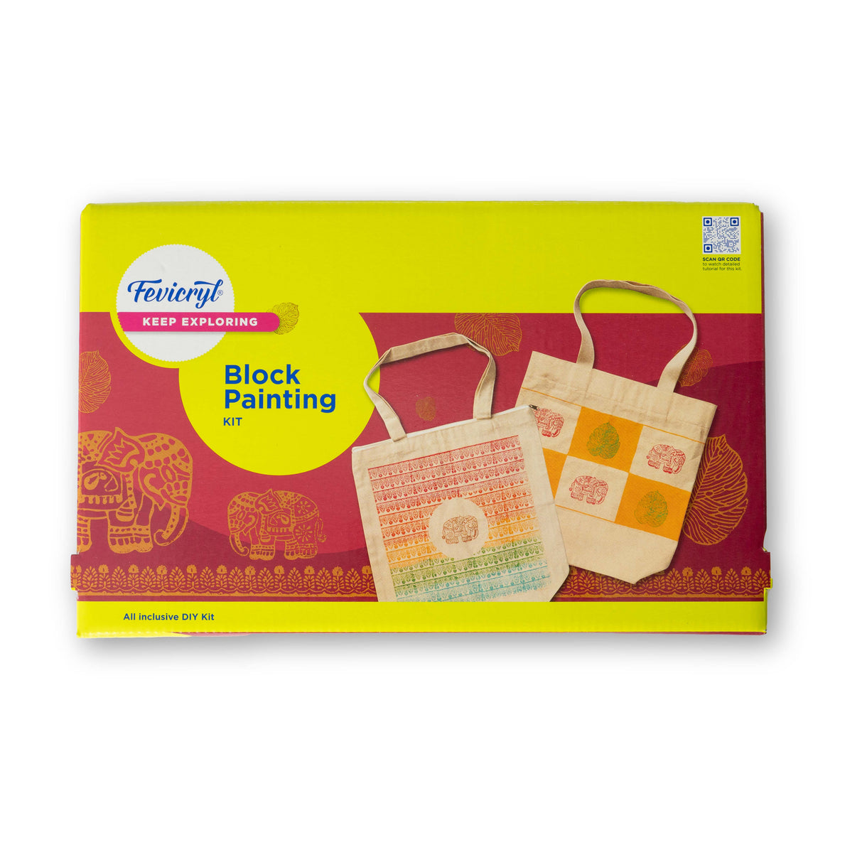 Fevicryl Block Painting Kit, DIY Tote Bag with Block printing | For Ar ...